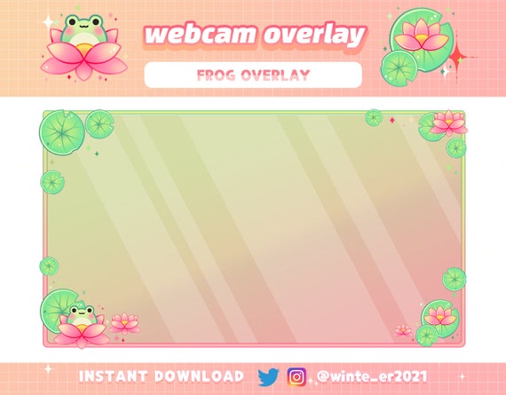 Twitch Lotus Flower Frog Overlay / Frog Overlay / Game Overlay | Etsy