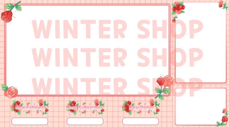 Twitch Cute Rose Screen Overlay / Streamer Graphics / Kawaii / Pastel ...