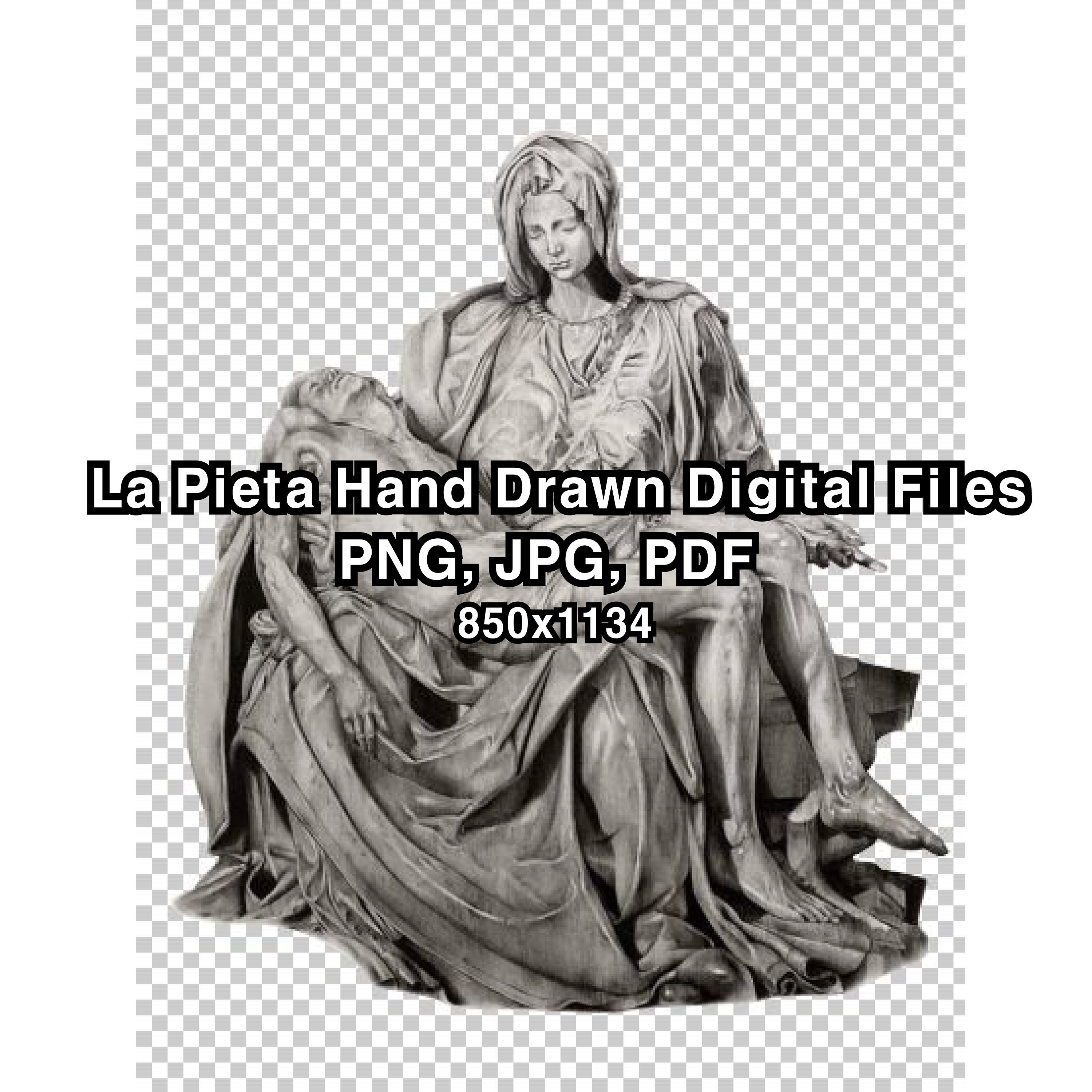 La Pieta Hand Drawn Digital Files La Pieta png pieta hand | Etsy