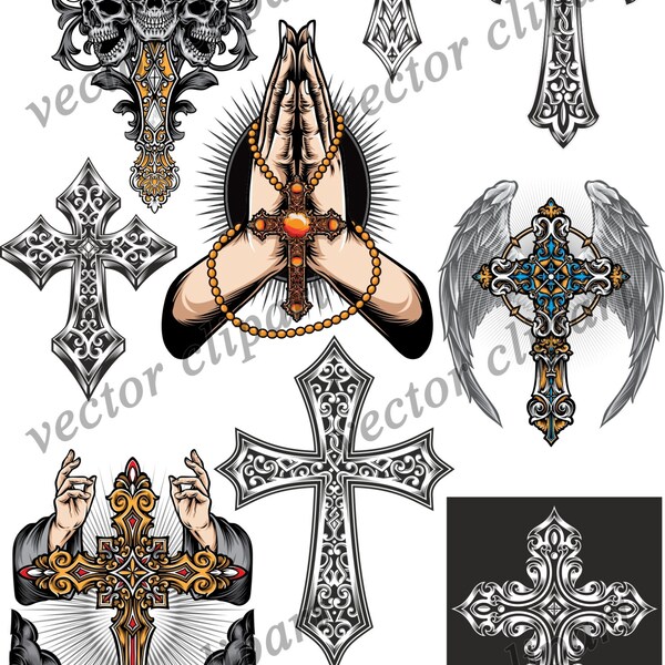 Circle Cross Clipart - Etsy