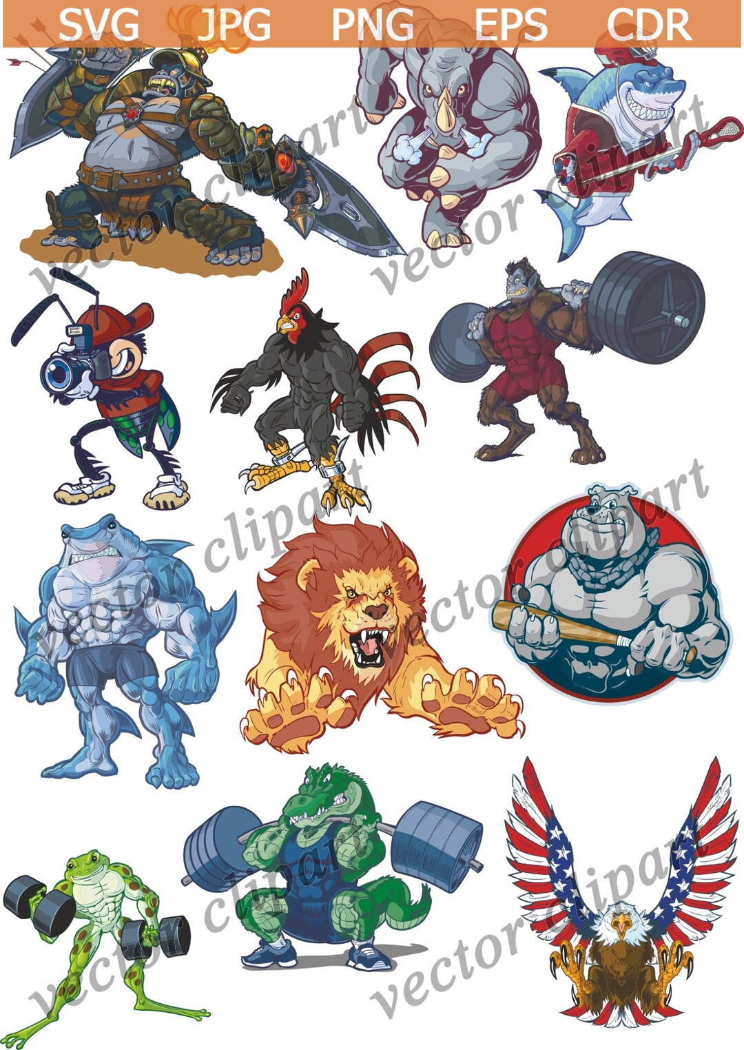 Angry cartoon animals SVG Angry clipart Angry svg bundle - Etsy 日本