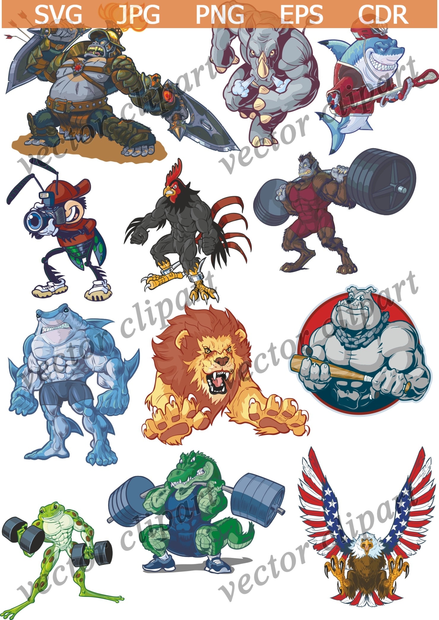 Angry cartoon animals SVG Angry clipart Angry svg bundle - Etsy 日本