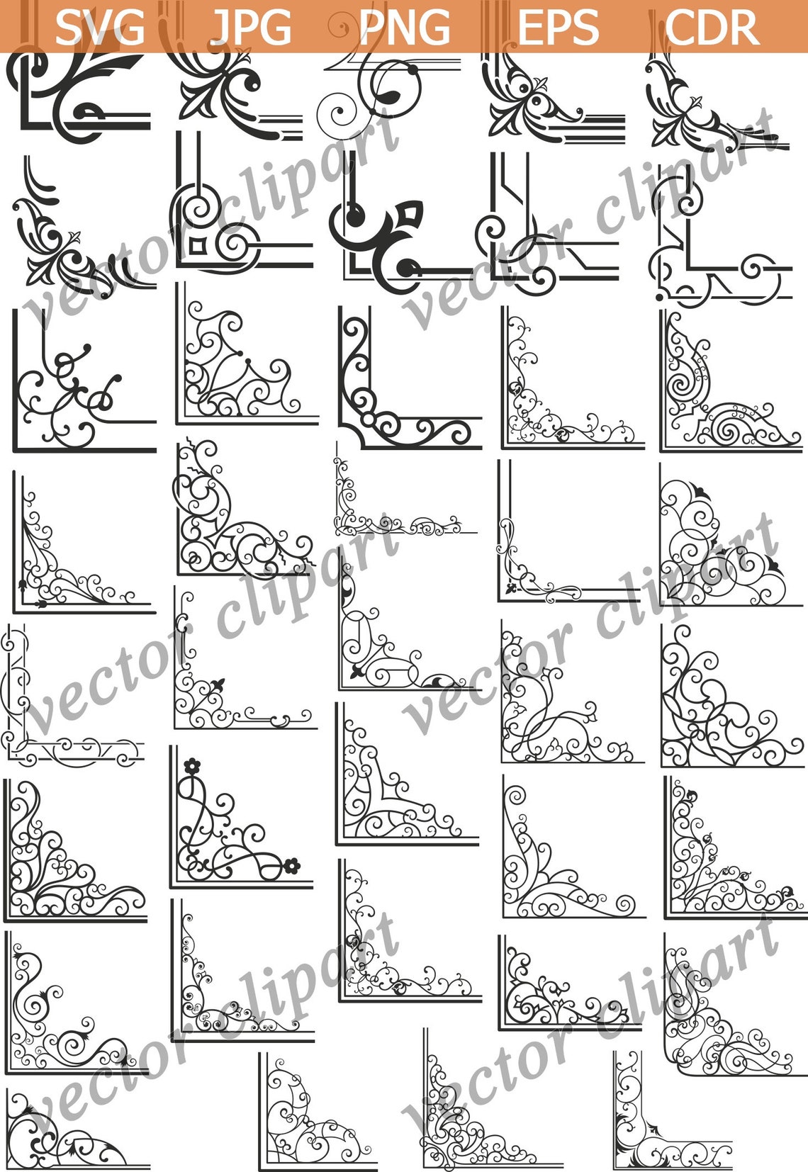 Corners SVG Corners clipart Corners svg cut Corners vector | Etsy
