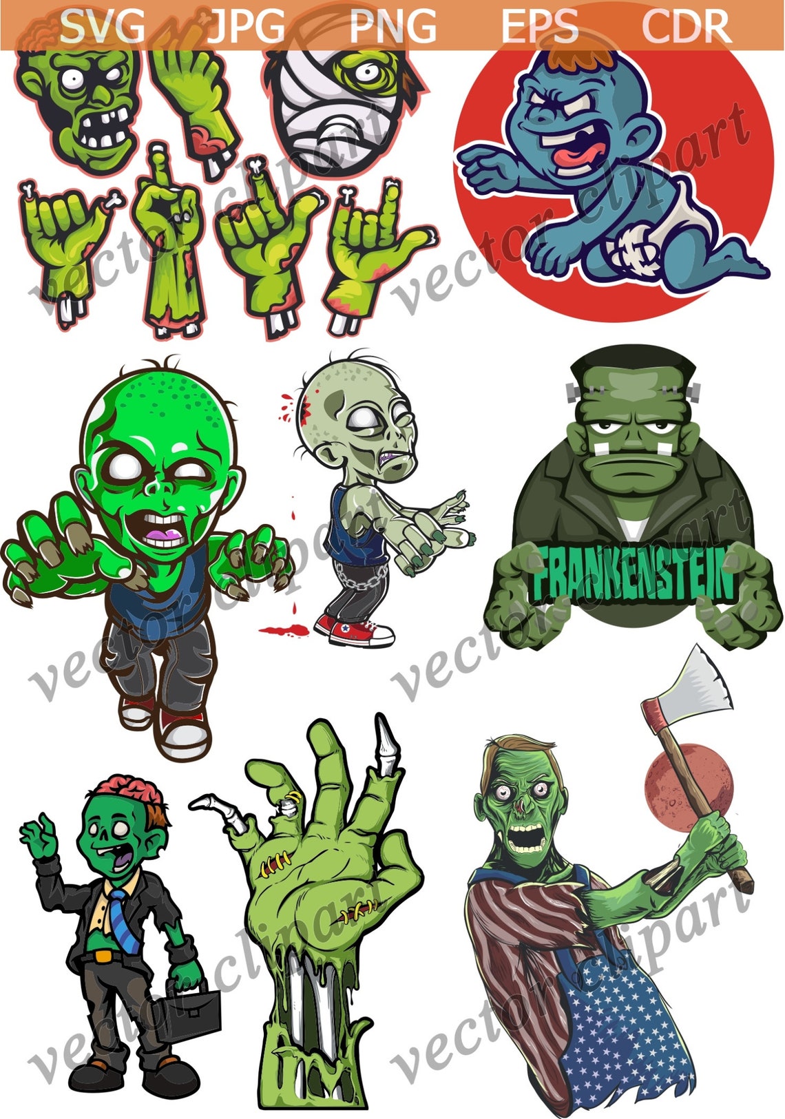 Zombies SVG Zombies Clipart Zombies Svg Cut Zombies Vector - Etsy