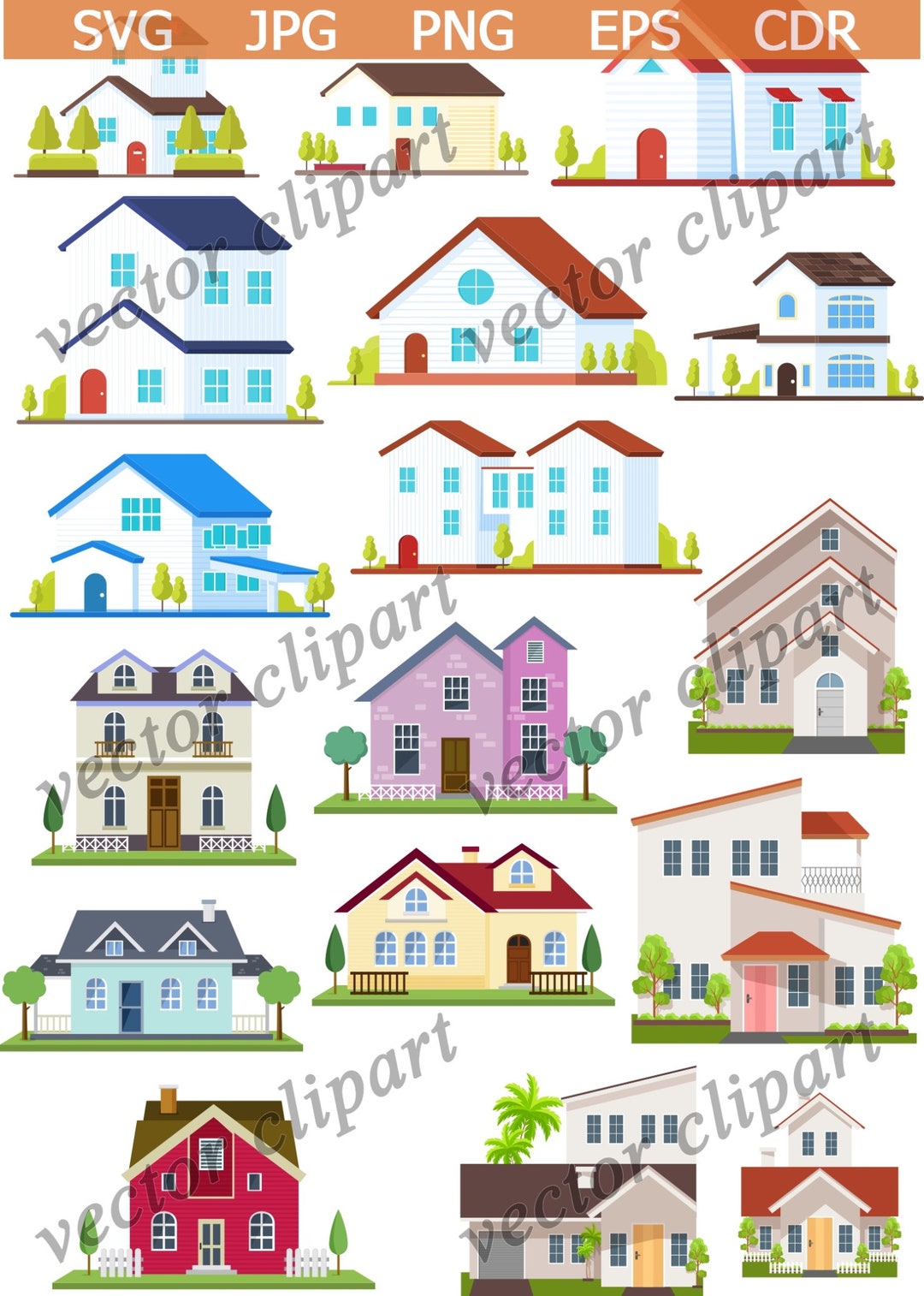 House SVG House Clipart House Svg Bundle House Vector Svg - Etsy