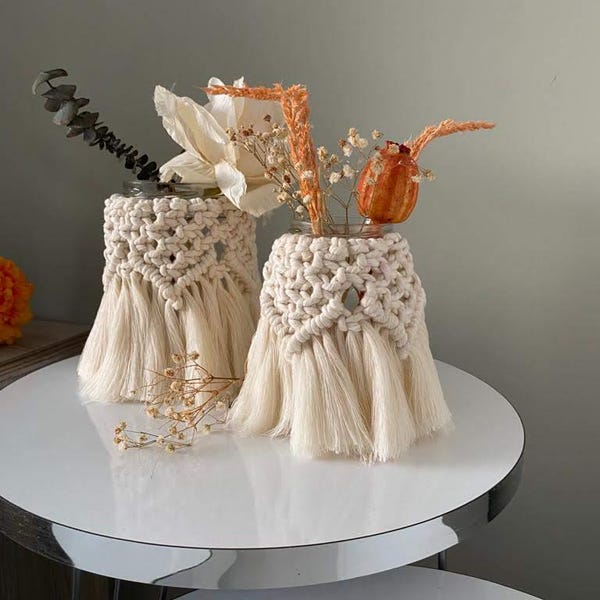 Macrame Candle Holder - Etsy