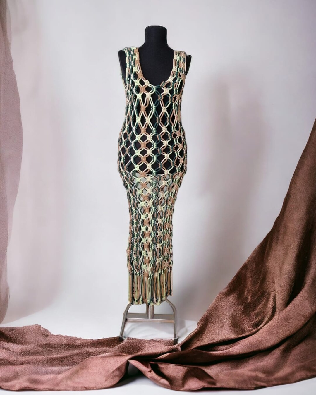 Macrame Fishnet Dress,macrame Fishnet Beach Dress, Macrame Bohemian ...