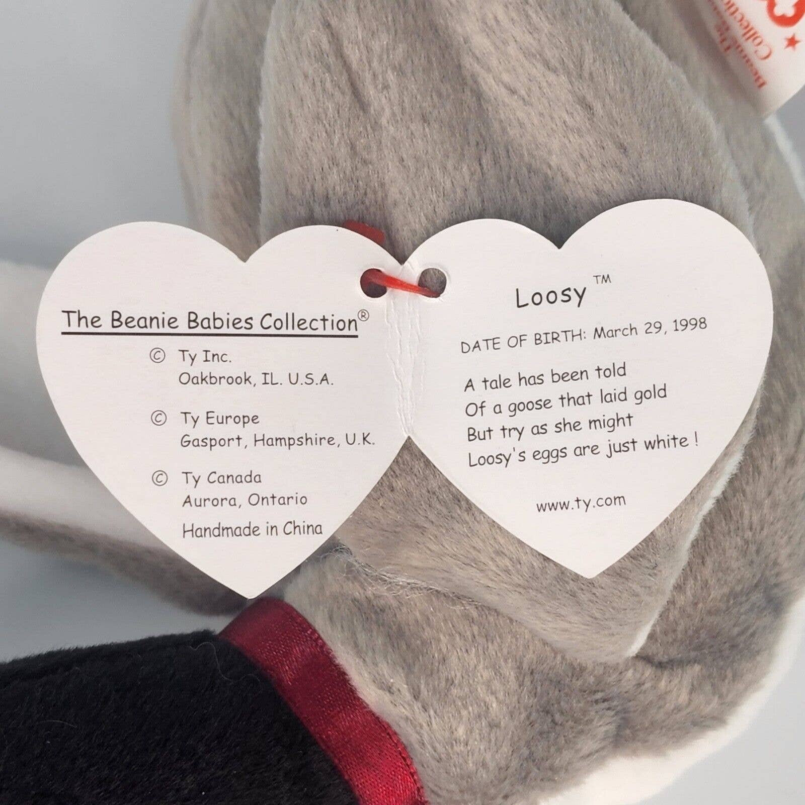 Rare Vintage Authenticated Loosy the Goose Beanie Baby With Gasport ...