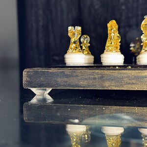 Unique Chess Sets, Resin and Wood Chessboard, Epoxy Chess Set for Board ...