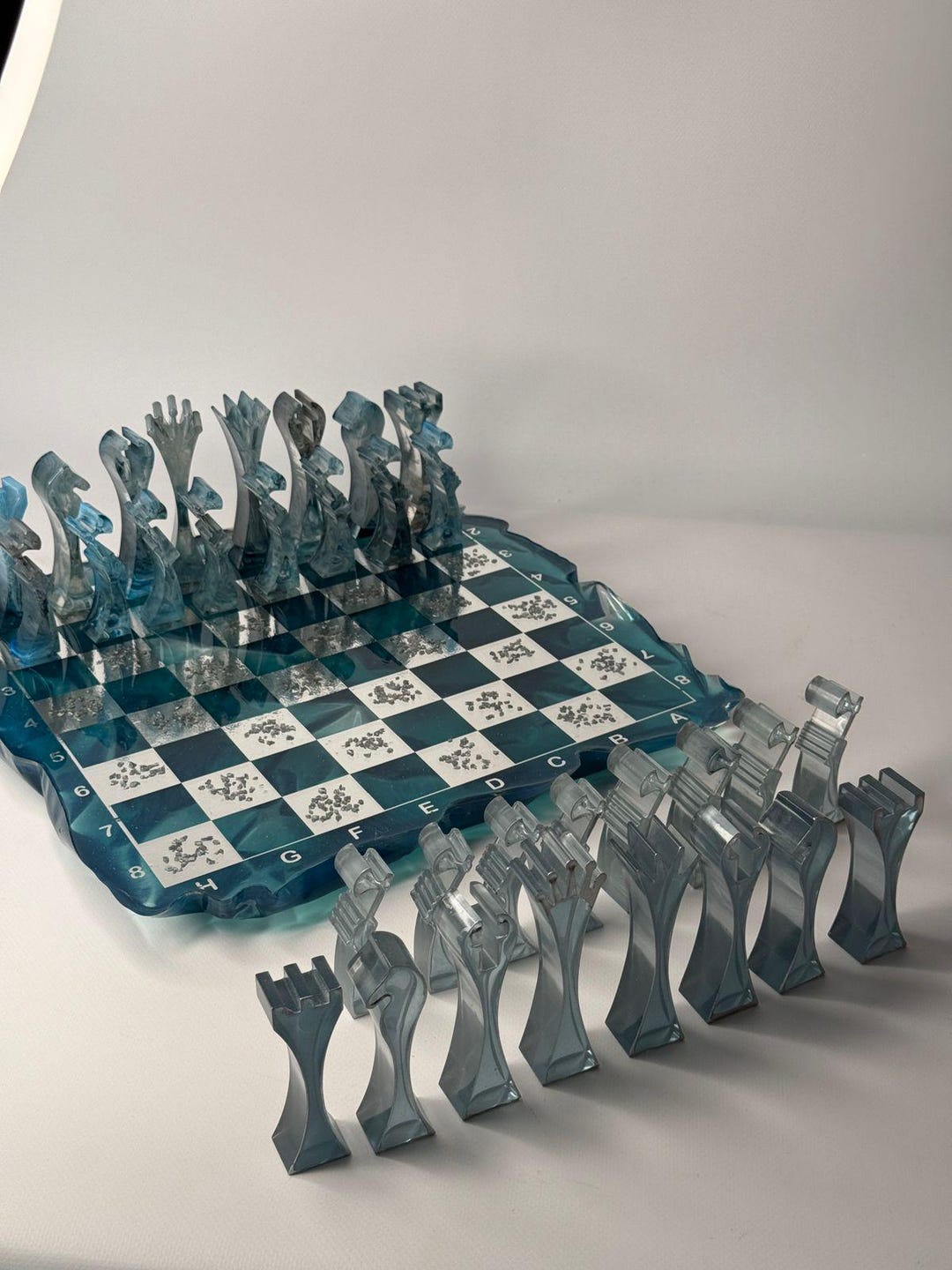 Handmade Resin Chess, Epoxy Chess Pieces and Chess Board Set, Chess Set ...