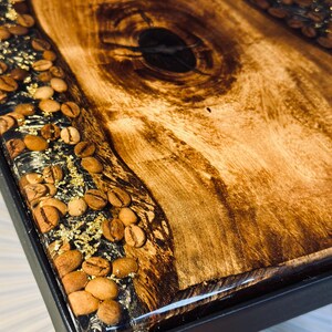 Epoxy Wood Table With Coffee Beans, Loft Resin Coffee Table ...