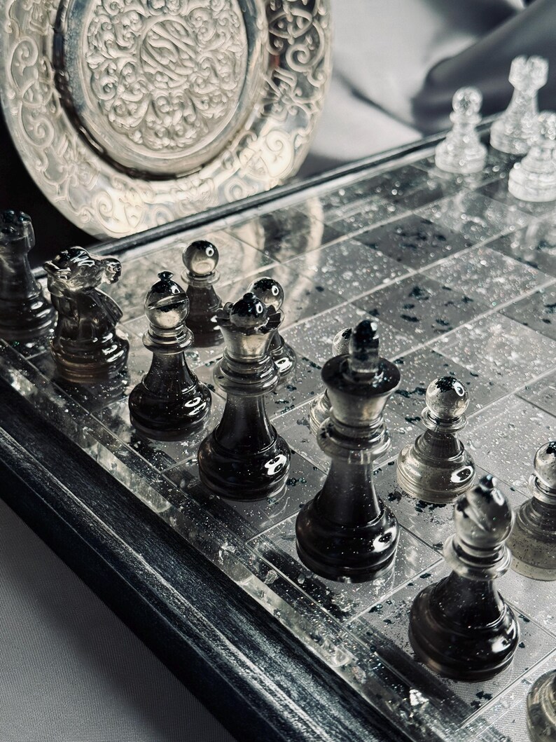 Handmade Resin Chess, Epoxy Chess Pieces and Chess Board Set, Custom ...