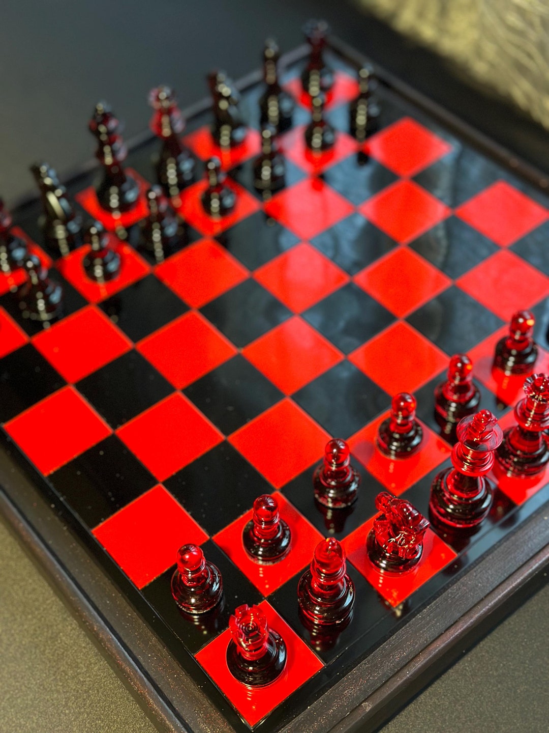 Epoxy Resin Chess Pieces and Chess Board Set, Unique Chess Sets, Custom ...
