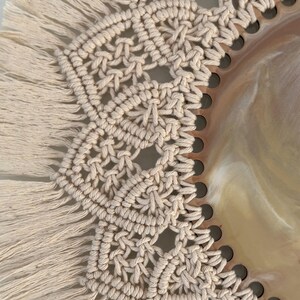 Macrame Table Mat With Resin, Boho Table Decor, Bohemian Style Coaster, Handmade Placemat ...