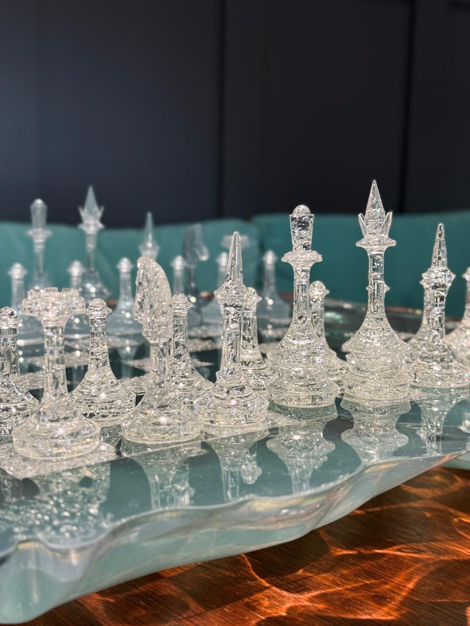 Handmade Iceberg Resin Chess Set: Unique Epoxy Chessboard - Etsy