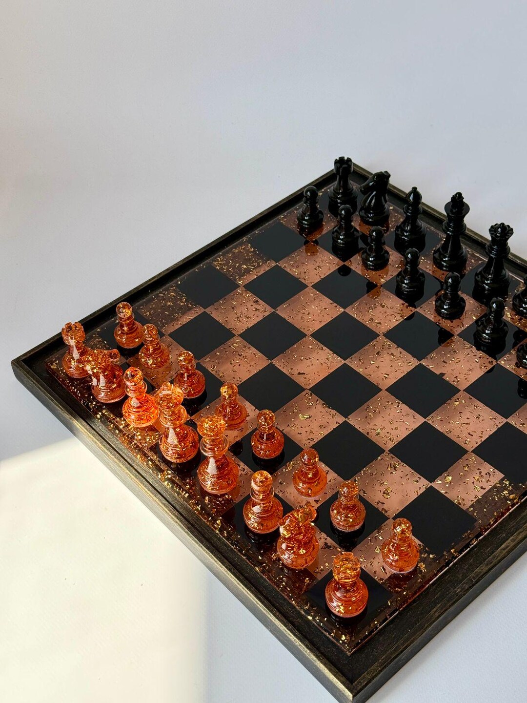 Handmade Chess Set Made of Epoxy Resin With a Wooden Podium, Epoxy ...