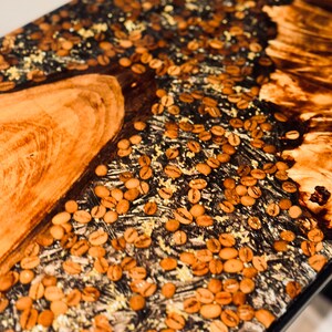 Epoxy Wood Table With Coffee Beans, Loft Resin Coffee Table ...