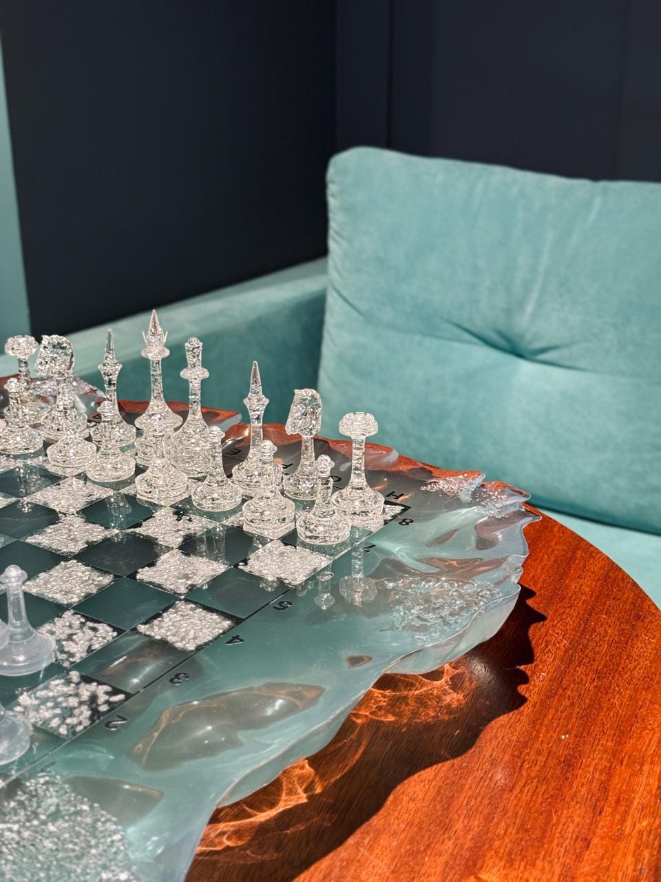 Handmade Iceberg Resin Chess Set: Unique Epoxy Chessboard - Etsy