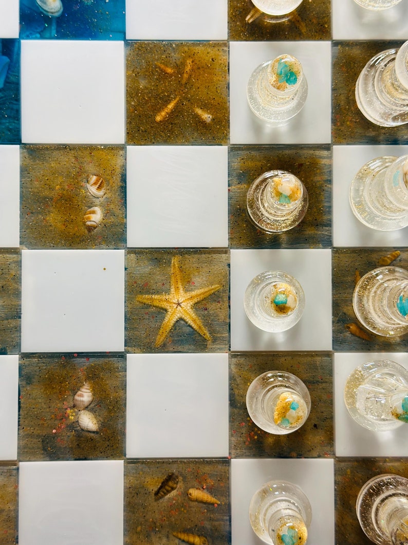 Epoxy Resin Chess Set: Ocean Style Starfish Chess Pieces - Etsy