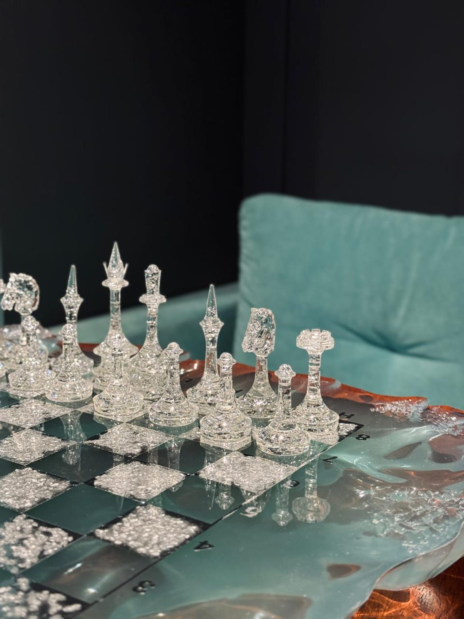 Handmade Iceberg Resin Chess Set: Unique Epoxy Chessboard - Etsy