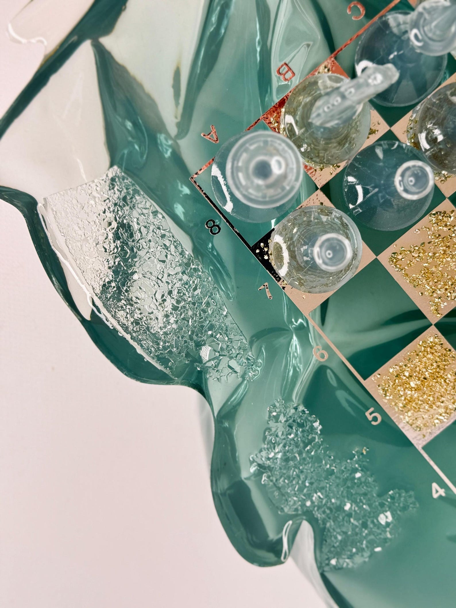 Handmade Resin Chess Set: Iceberg Design, Silver Accents - Etsy