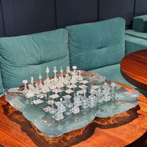 Handmade Iceberg Resin Chess Set: Unique Epoxy Chessboard - Etsy
