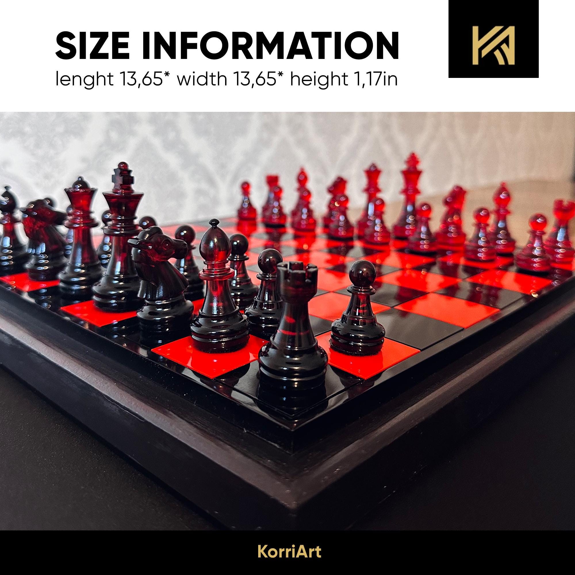 Unique Chess Sets, Custom Chess Board, Resin Chessboard Made of Wood ...