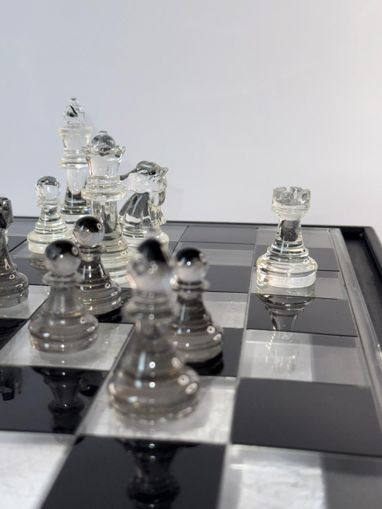 Handmade Epoxy Resin Chess Set: Black & Transparent, Custom Options - Etsy