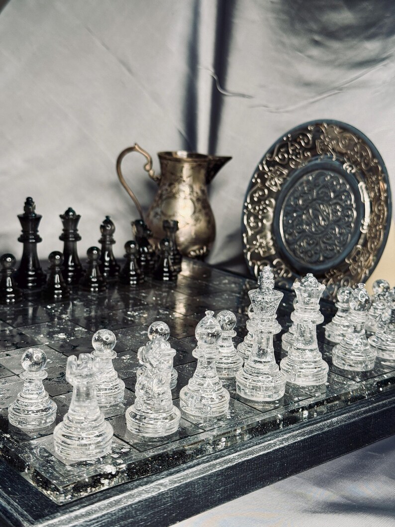 Handmade Resin Chess, Epoxy Chess Pieces and Chess Board Set, Custom ...
