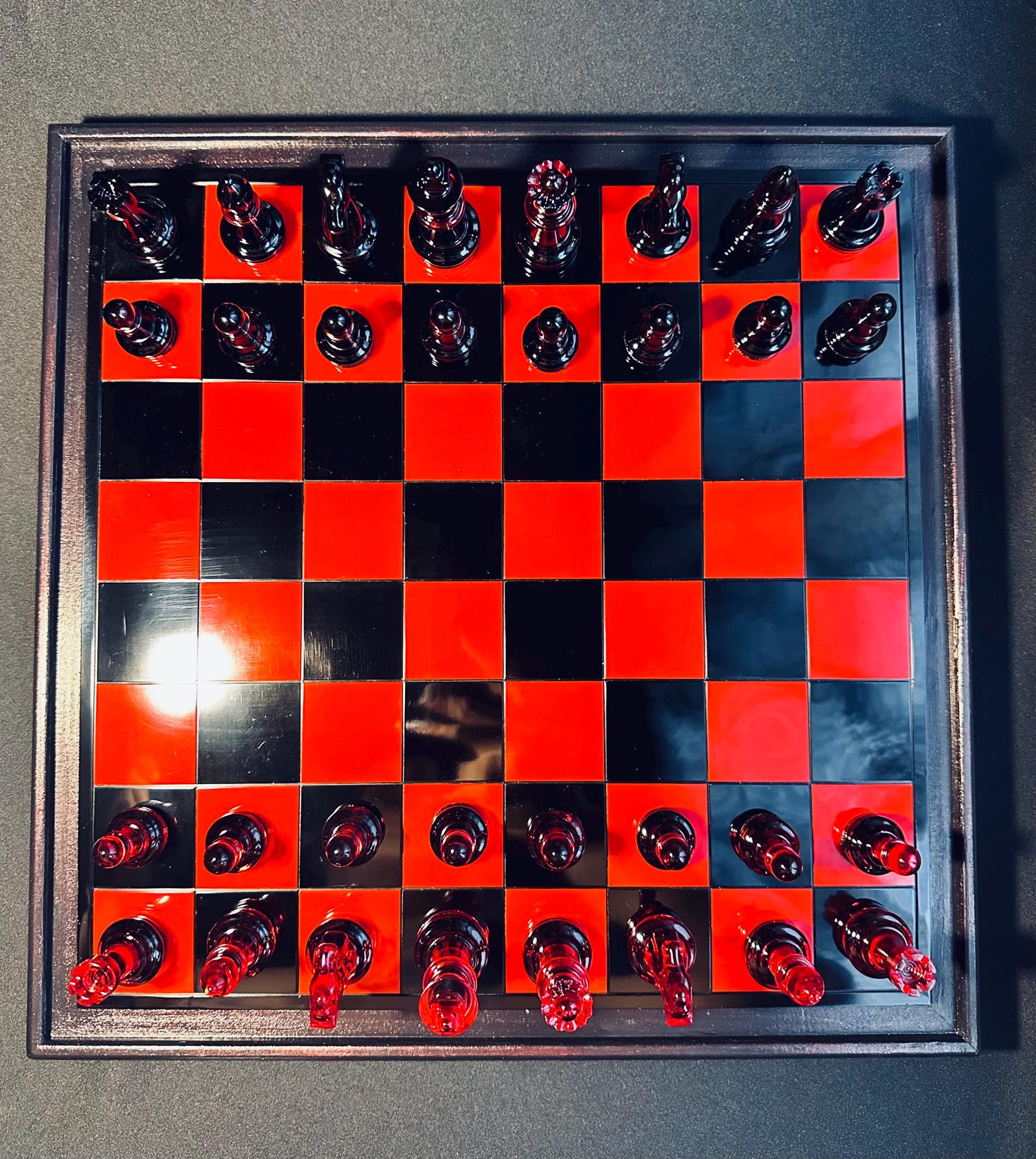 Unique Chess Sets, Custom Chess Board, Resin Chessboard Made of Wood ...