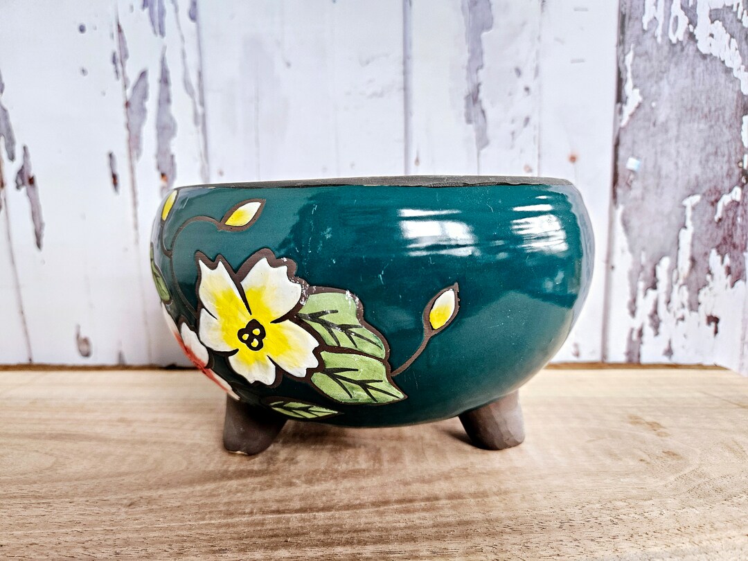 7 Ceramic Pot With Hand Painted Details and Proper Drainage for ...