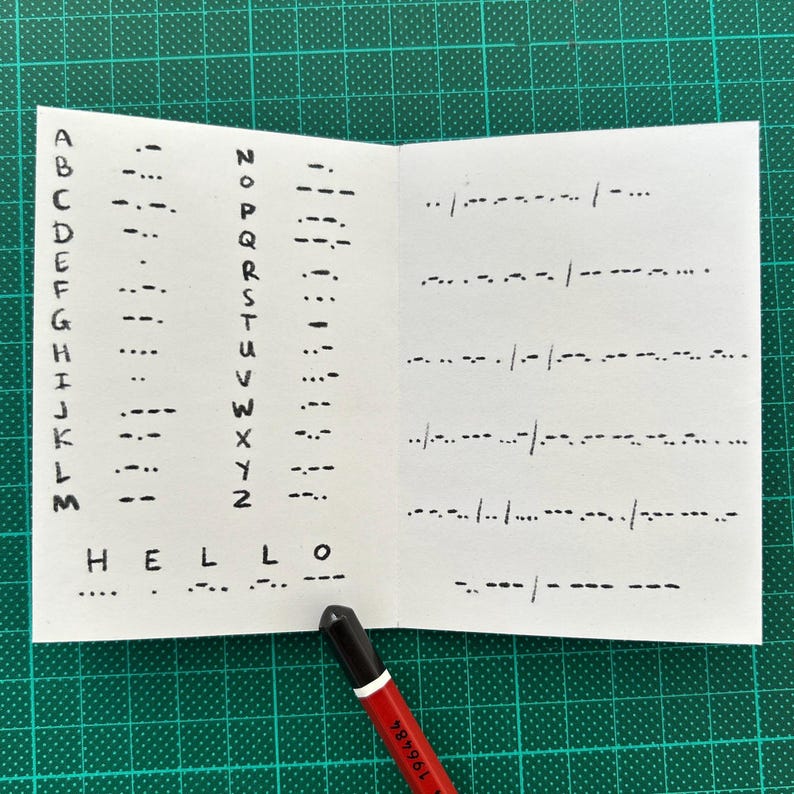 Morse Code Zine! __ ___ ._. … . / _._. ___ _.. . /__.. .. _. . - Etsy