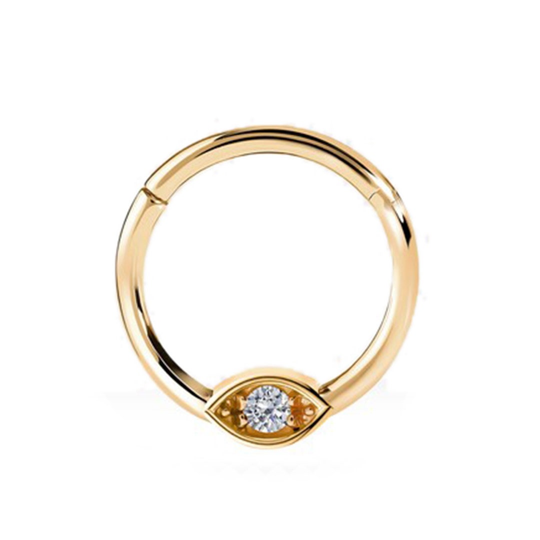 Helix Piercing, Evil Eye Clicker, Solid 14K Yellow Gold, Cartilage Hoop ...