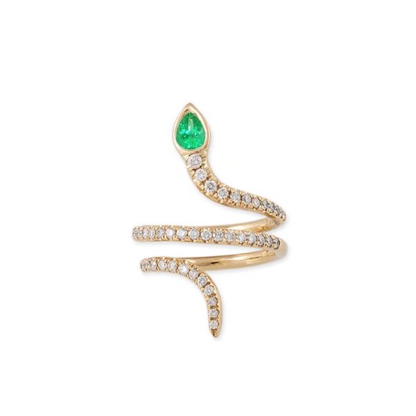 Emerald Snake Ring - Etsy