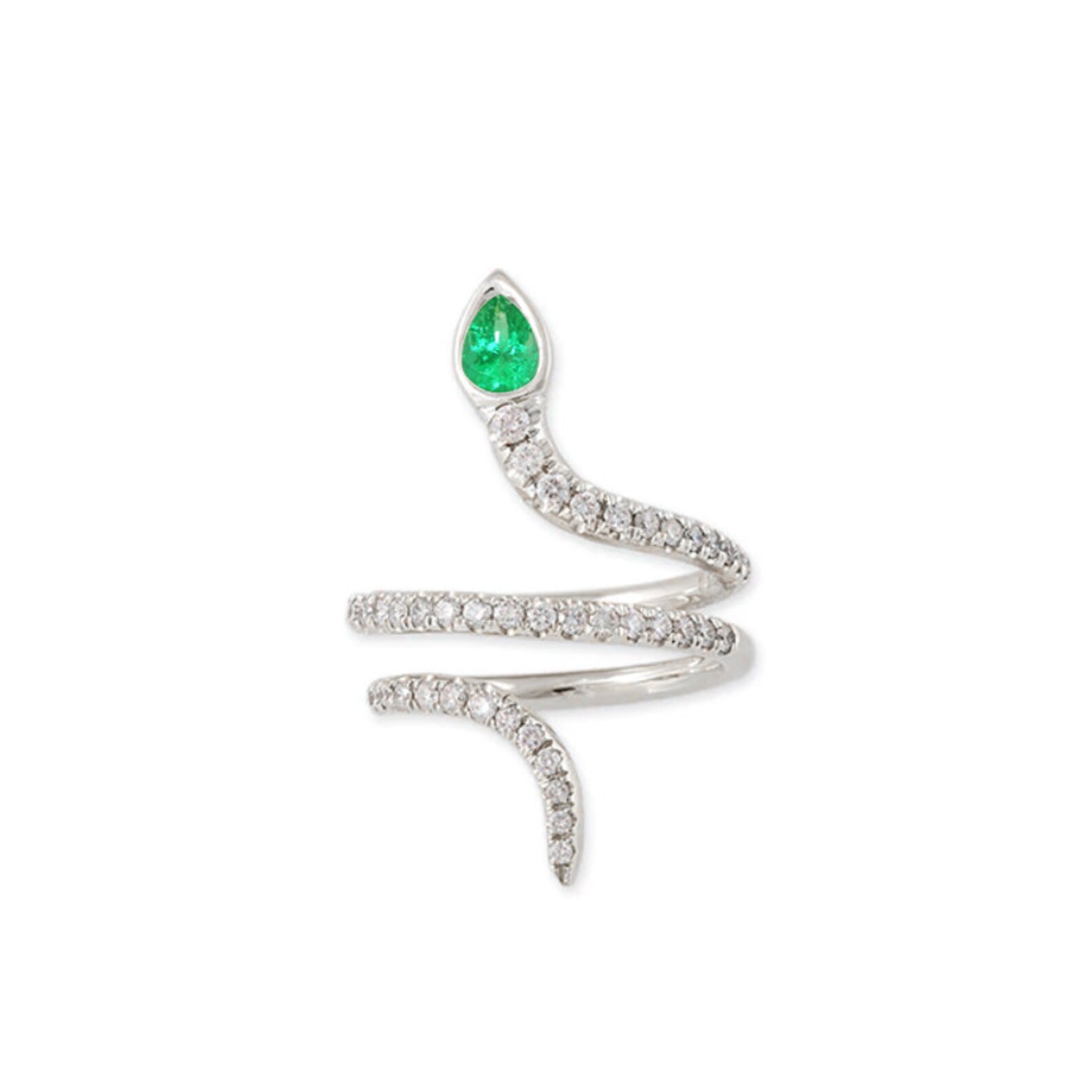 Emerald Snake Ring / 14k Solid Gold Snake Ring With Emerald - Etsy