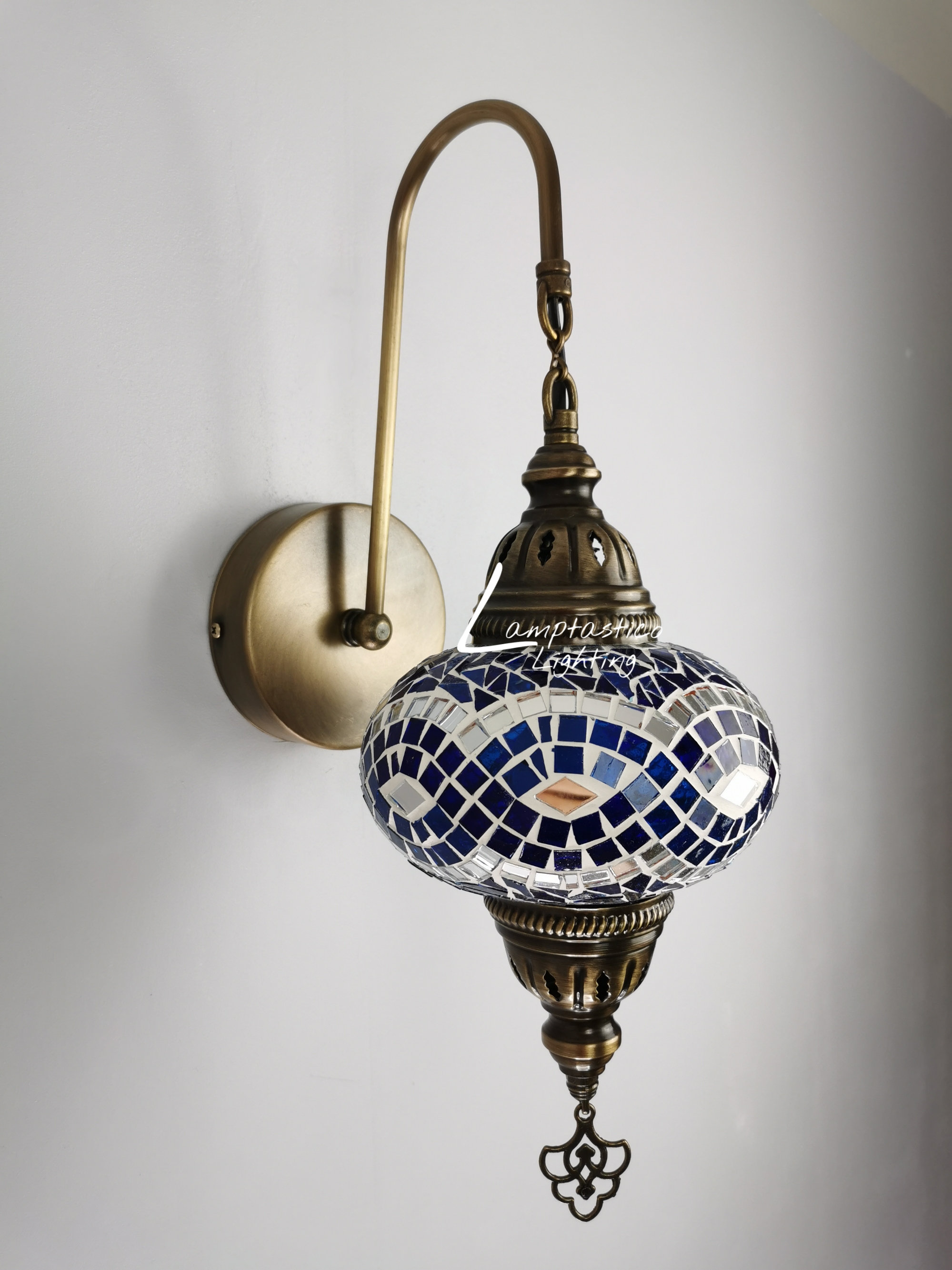 Stunning Blue Mosaic Glass Wall Sconce Lamp Turkish Lamp - Etsy