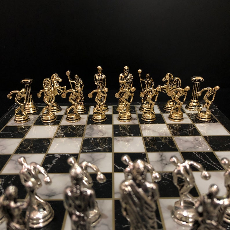Handcrafted Metal Casting Chess Set With a Board - Etsy
