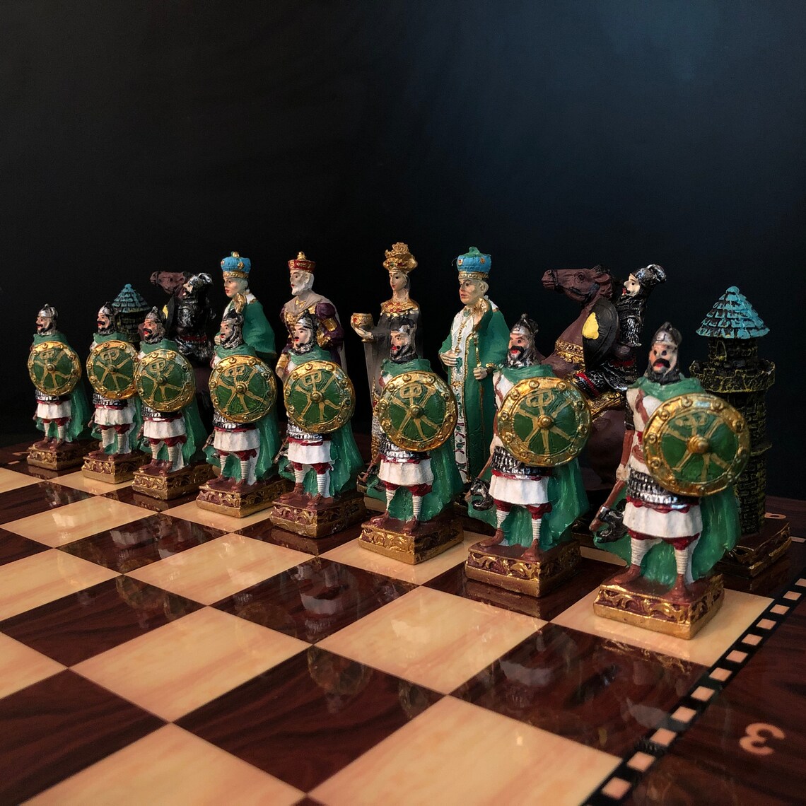 Handcrafted Historical Chess Set With A Large Walnut Board - Etsy Australia