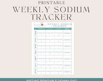 Low Sodium Food Journal Printable PDF, A4 A5 Printable Daily Salt ...