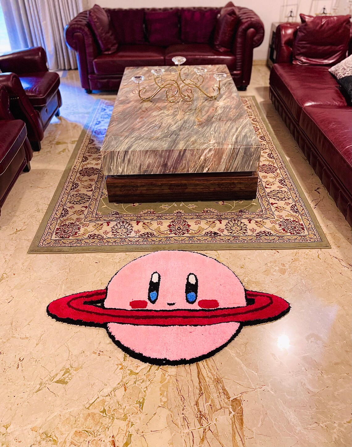 Kirby Saturn Rug Kirby Rug Nintendo Rug Handmade Rug | Etsy