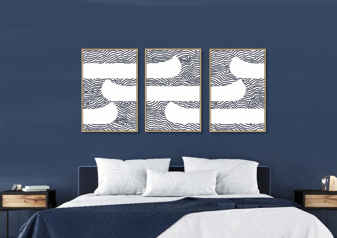 Canoe Print Set Of 3 Canoe Art Print Kayak Poster Lake Cabin Etsy