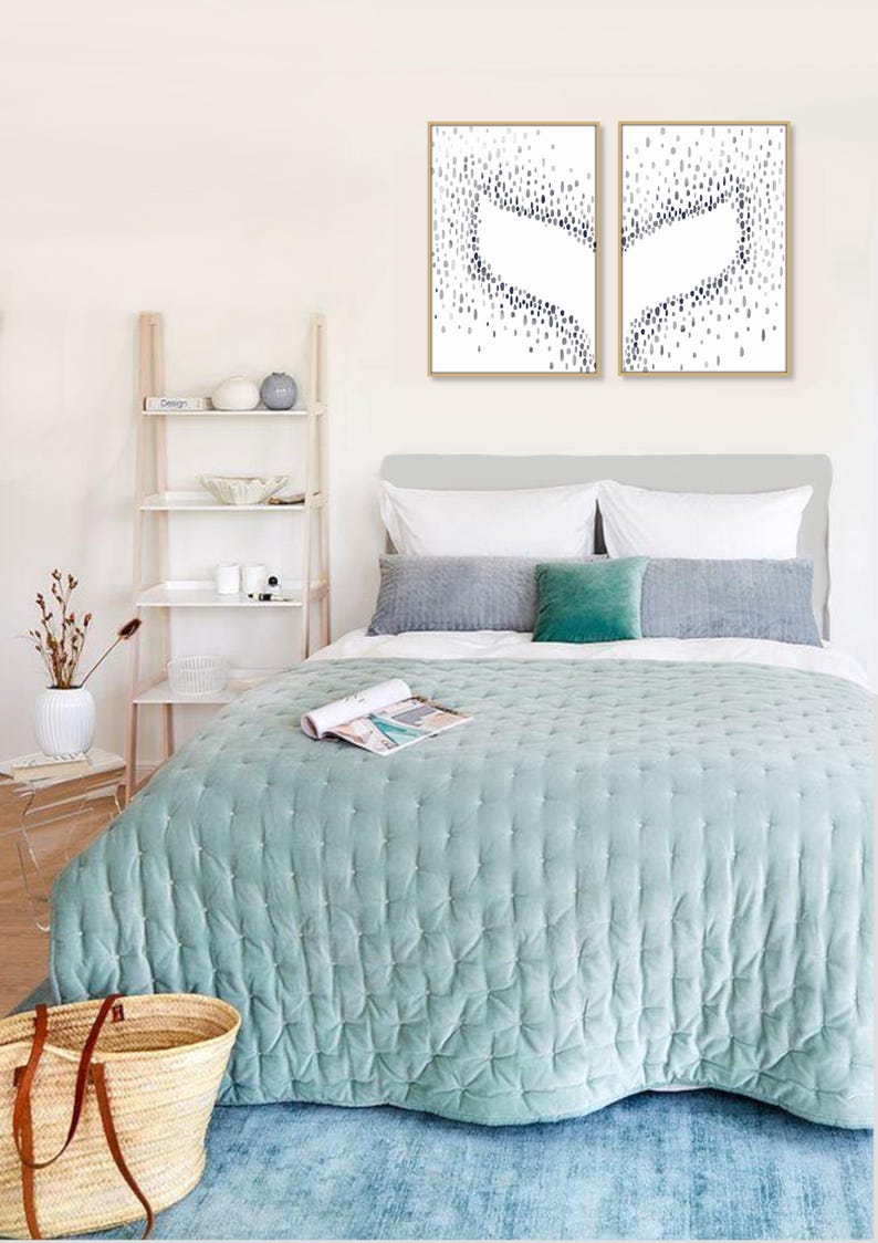 Whale Tail Printable Set of 2 Whale Tail Slate Blue Wall Art Set of 2 ...