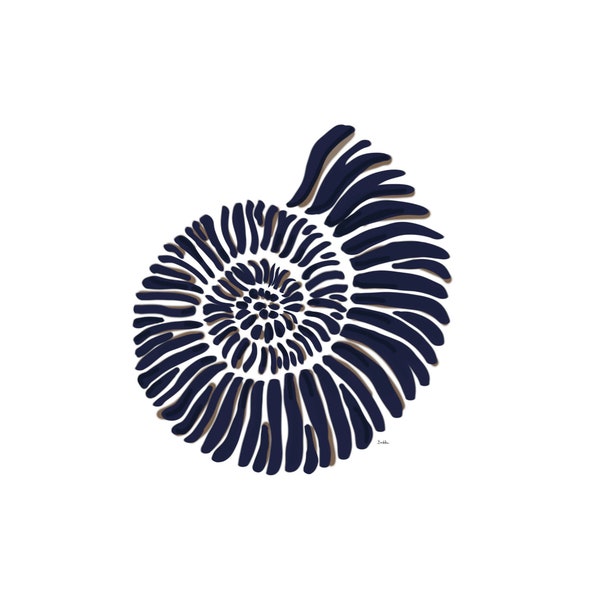 Navy Seashell Art - Etsy