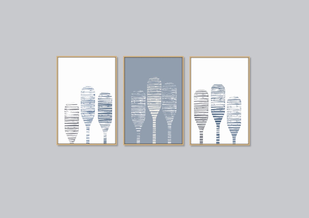 Oars Prints Set of 3 Oars Poster Lake House Wall Art Coastal Home Art ...