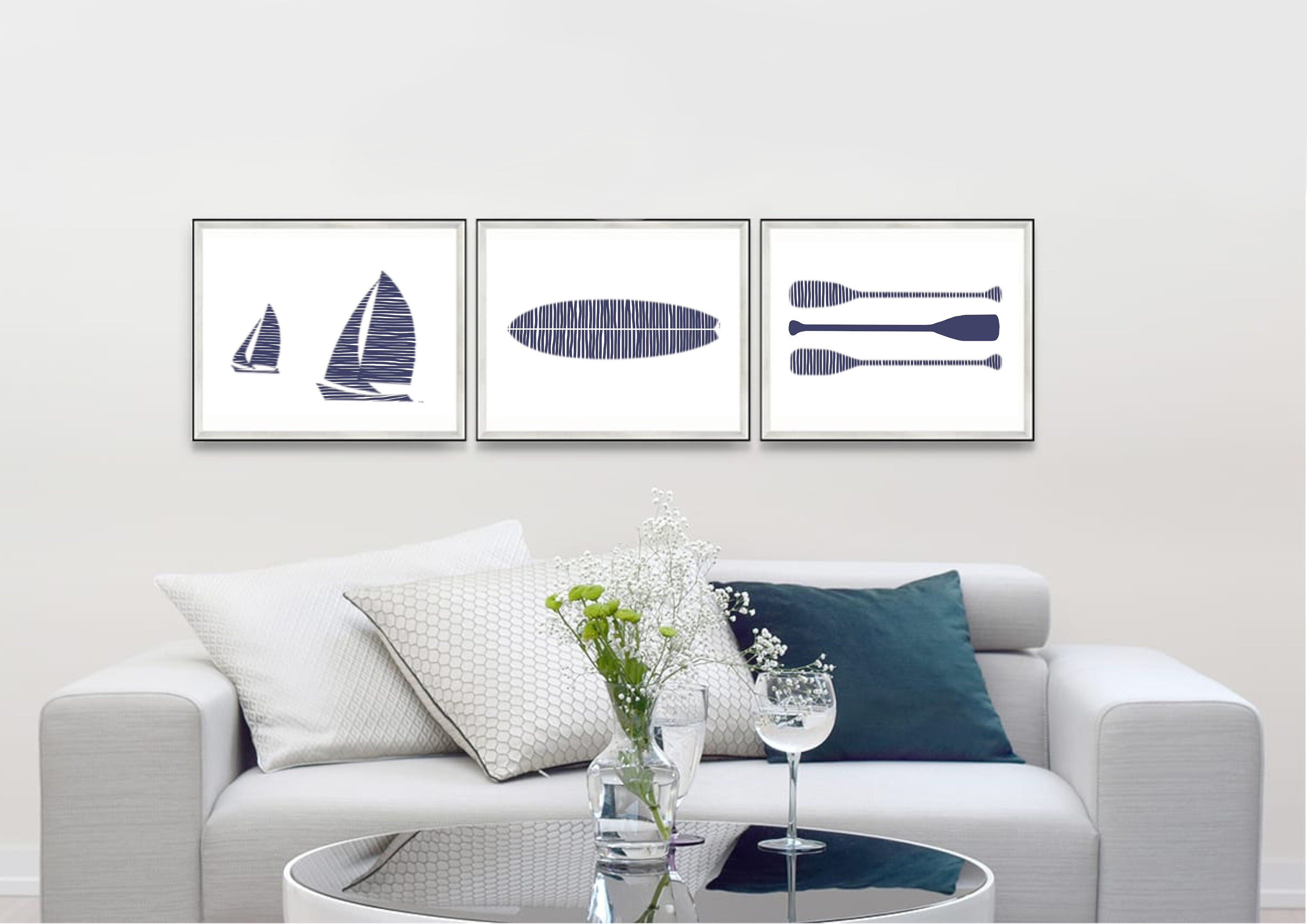 Surfboard Print Printable Surfposter Blue Surfboard Wall Art Beach ...