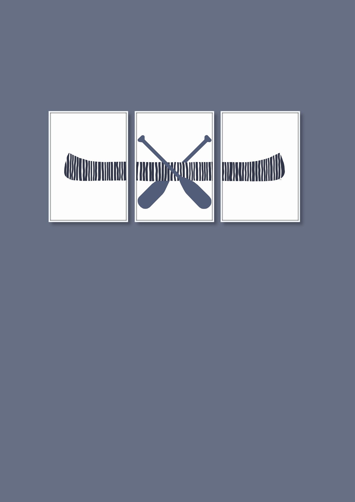Canoe Kayak Print Set of 3 Art Prints, Paddles and Canoe Poster, Lake ...