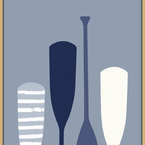 Oars Printable Set of 3 Print Lake House Art Coastal Wall Art Modern ...