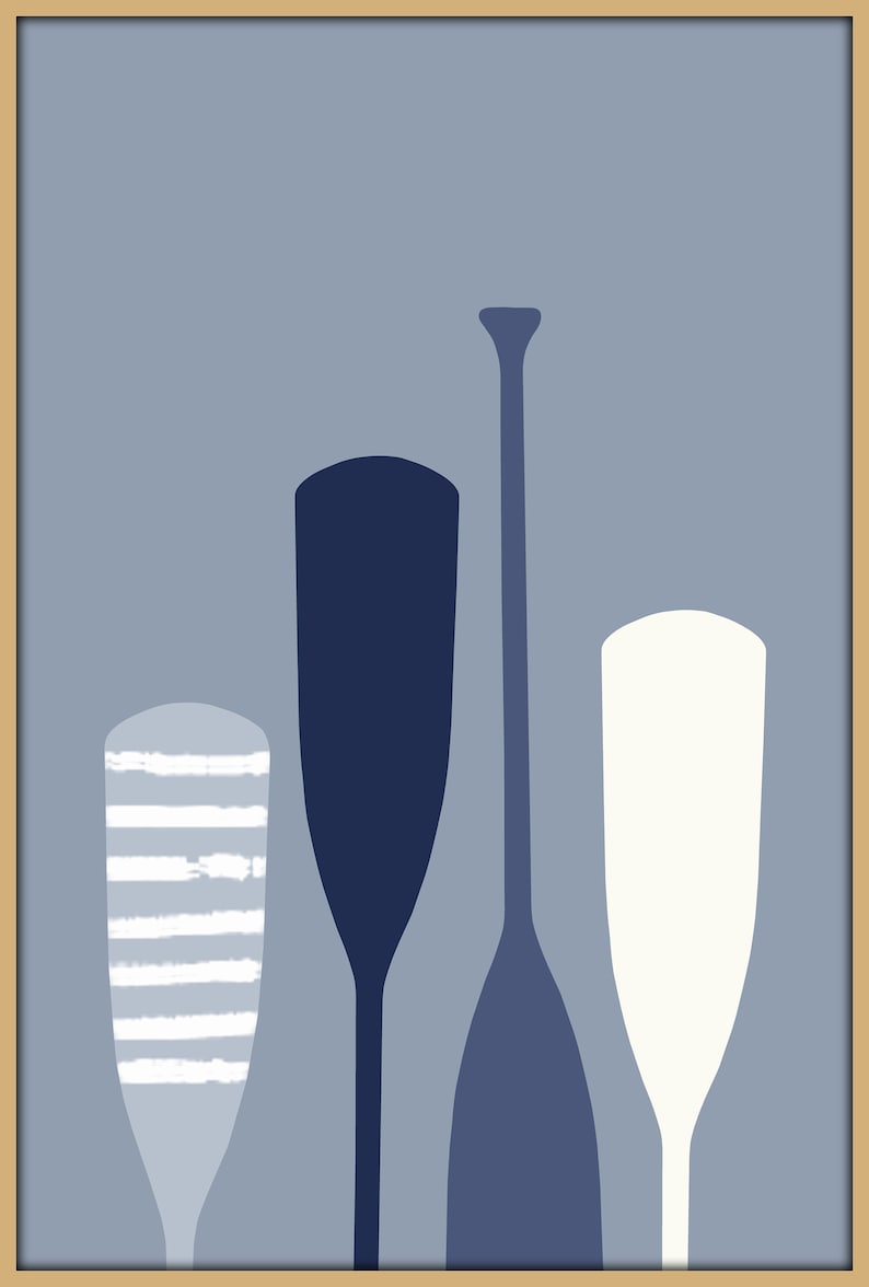 Oars Printable Set of 3 Print Lake House Art Coastal Wall Art Modern ...