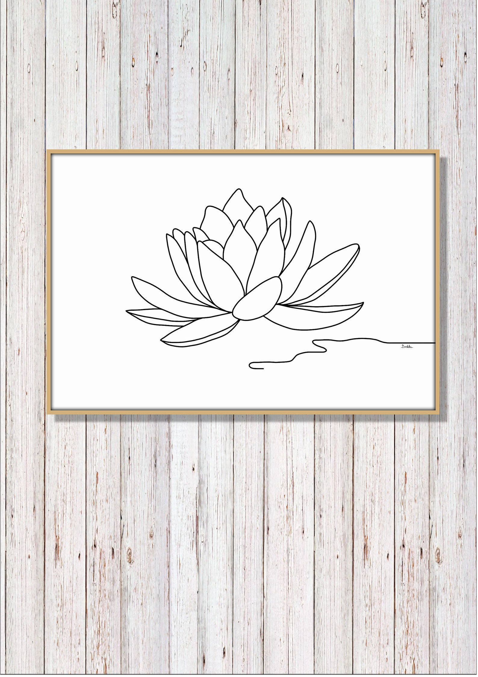 Lotus flower print Lotus Single Line Art Print Minimalist | Etsy