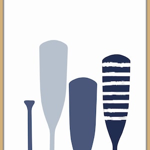 Oars Printable Set of 3 Print Lake House Art Coastal Wall Art Modern ...
